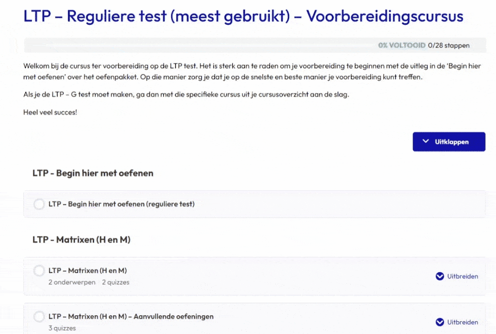 LTP Assessment Oefenen | Gratis Online Oefentoets